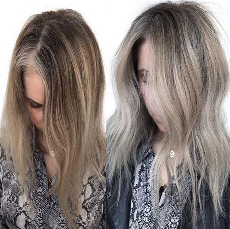 5 Ideas For Blending Gray Hair With Highlights And Lowlights Grey Hair Coverage Brown Hair