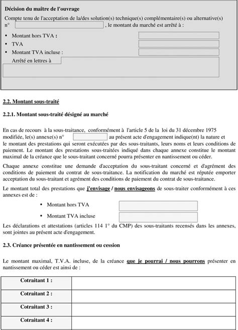 Acte D Engagement Marche De Prestations Intellectuelles I Maitrise D