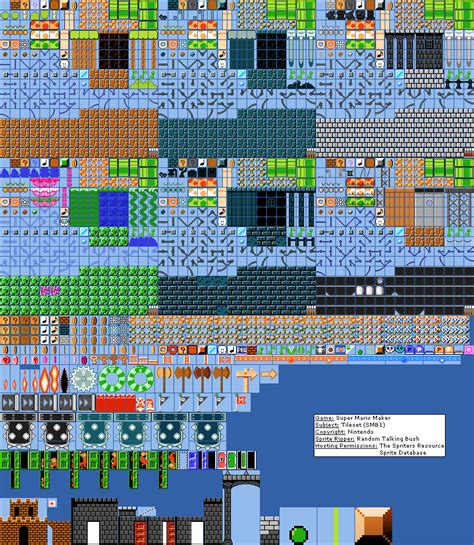 Nes Super Mario Bros 3 World 1 Map Tileset Super Mari