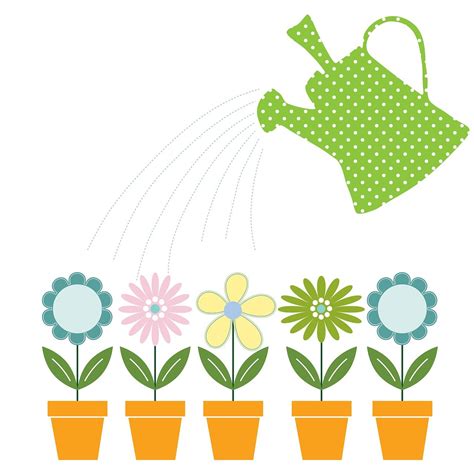 Download Watering Can Flowers Flower Pots Royalty Free Stock