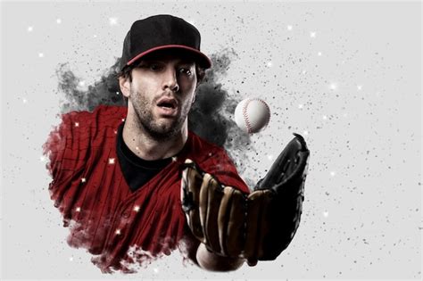 Premium Photo Baseball Player With A Red Uniform Coming Out Of A