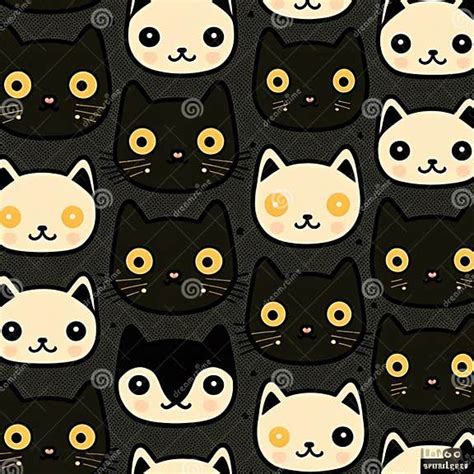 Repeating Cat Pattern Neural Network Ai Generated Stock Illustration Illustration Of