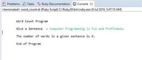Free Programming Source Codes And Computer Programming Tutorials Word Count Program In Ruby