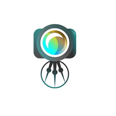 3d 카메라 사진 로고 디자인 벡터 템플릿 일러스트 레이션 프리미엄 벡터
