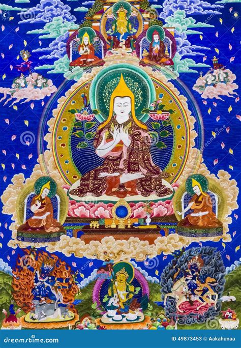 Tibetan Thangkas Buddha Wall Charts Stock Image