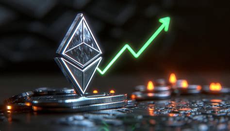 Ethereum Growing Concept Ethereum Cryptocurrency With Rising Up Candle Stick Graph Chart 3d