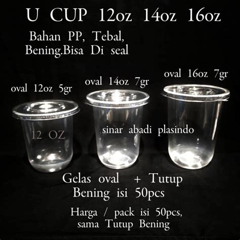 Jual Gelas Plastik Oval Ukuran Oz Oz Oz Dengan Tutup Utup Gelas