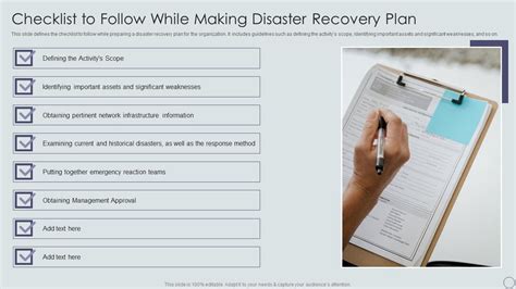 Checklist To Follow While Making Disaster Recovery Plan Ppt Powerpoint