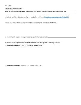 Trigonometry Unit Applications Of Trig Notes Homework Review Answers