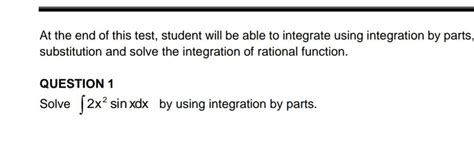 Solved At The End Of This Test Student Will Be Able To Chegg