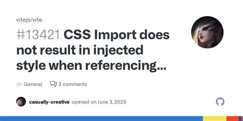 CSS Import Does Not Result In Injected Style When Referencing The Built