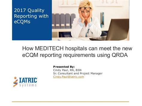 How Meditech Hospitals Can Meet The New Ecqm Reporting Requirements U