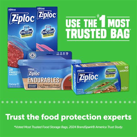 Ziploc Sandwich Bags With Easyguide Texture Plastic Storage Bags With