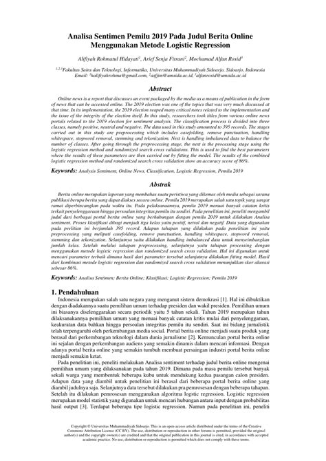 Pdf Analysis Of 2019 Election Sentiment In Online News Titles Using