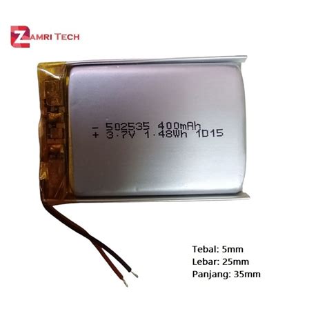 502535 3 7V 400 500mAh Lithium Polymer Rechargeable Battery For GPS
