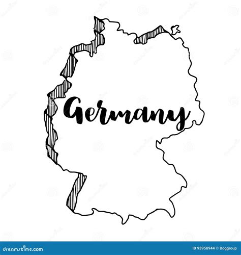 Hand Drawn Of Germany Map Vector Illustration Stock Vector