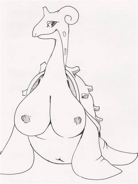 Rule 34 Breasts Female Female Only Feral Front View Lapras Monochrome Nipples Pokemon Shell