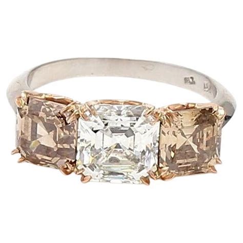 Asscher Cut 195 Carats Halfway Eternity Band 18k Rose Gold Natural