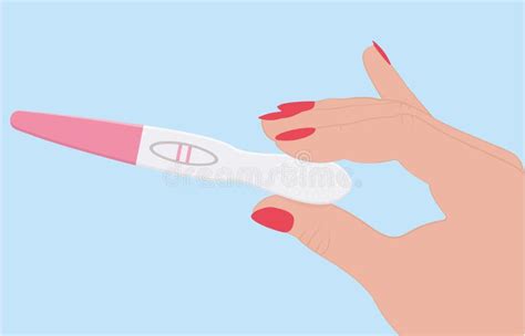 Pregnancy Test In Hand Pregnancy Positive Result Vector Illustration