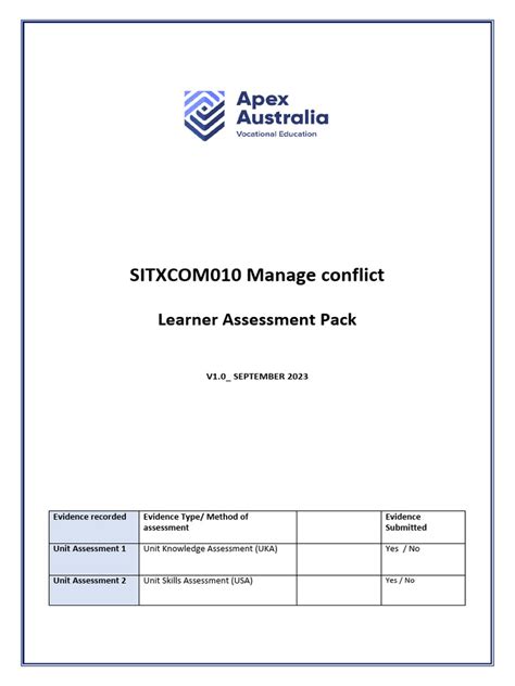 Sitxcom010 Learner Assessment Packv10 Pdf Educational Assessment Mediation