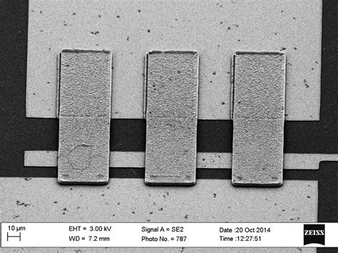 Sem Image Of Released Rf Mems Switches Used To Tune The Resonator