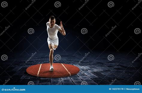 Correr Su Carrera De La Victoria Técnicas Mixtas Stock de ilustración