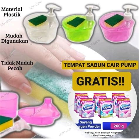 Jual Tempat Sabun Cair Free Spons Cuci Piring Tempat Sabun Cair Free