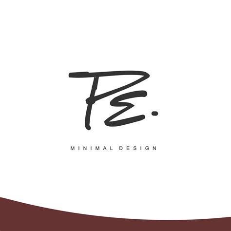 Pe Initial Handwriting Or Handwritten Logo For Identity Logo With Signature And Hand Drawn