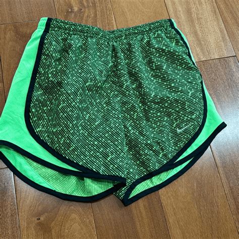 Nike Dri Fit Running Athletic Shorts Neon Green And Black Lined