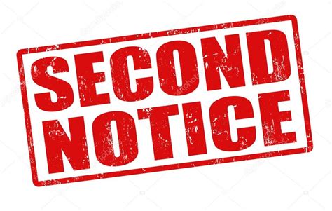 Second Notice Stamp Stock Vector Image By ©roxanabalint 34338011