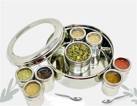 Premium Stainless Steel Spices Box Round Shape Container For Kitchen