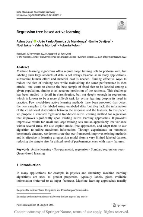 Regression Tree Based Active Learning