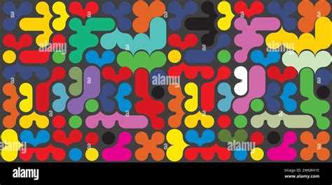Colorful Abstract Blob Shape Seamless Pattern With Modern Color