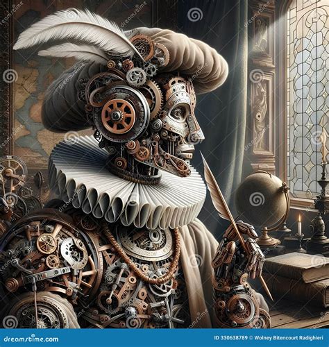 Robot In The Renaissance Style Stock Illustration Illustration Of
