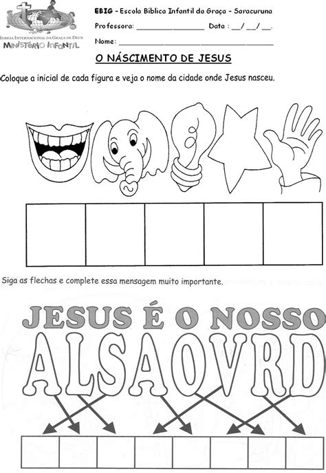 Atividade Sobre O Nascimento De Jesus Para Educação Infantil Revisão