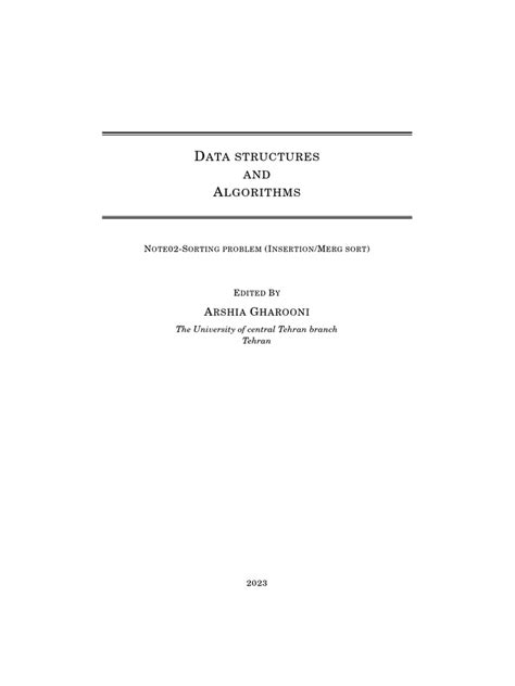 01 Sorting Problem Pdf Mathematics Computer Science