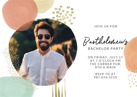 Oh So Boho Bachelor Party Invitation Template Free Greetings Island