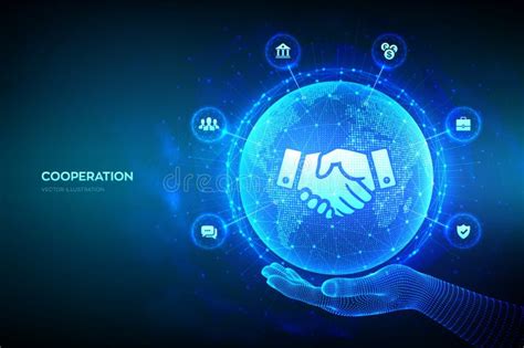 Teamwork Technology Concept Business Partnership Global Cooperation