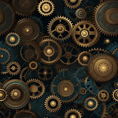Premium Ai Image Gears And Cogs Are Arranged In A Pattern On A Black