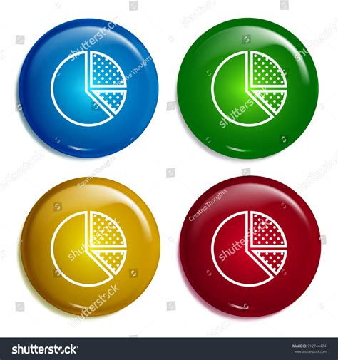 Pie Chart Multi Color Gradient Glossy Stock Vector Royalty Free