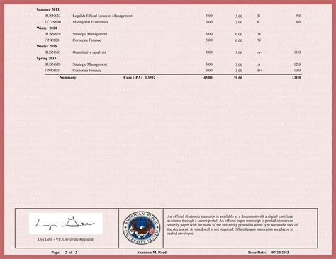 Amu Official Transcript Pdf