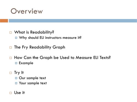 Ppt The Fry Readability Graph Measuring The Reading Level Of Texts