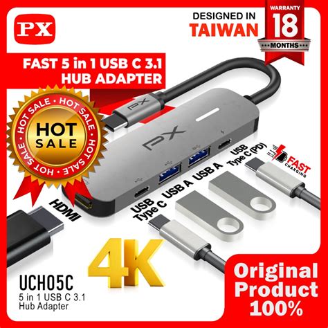 Jual Hub Converter Usb Type C 31 To Usb Type C 4k Hdmi 5 In 1 Px