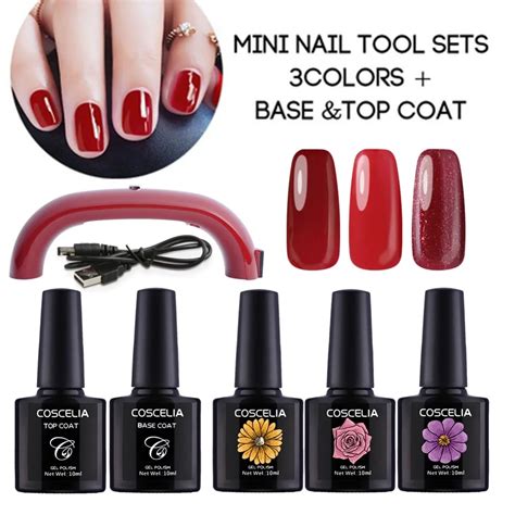 Manicure Set Gel Nail Polish Kit 12w Led Lamp For Nails Uv Gel Kit