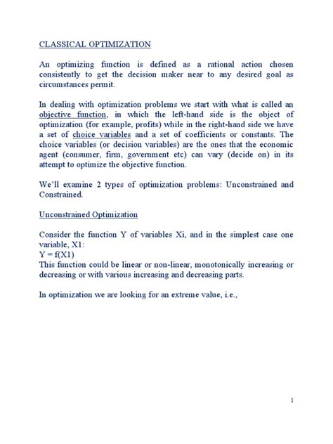 Economics And Optimization Techniques Pdf Mathematical Optimization