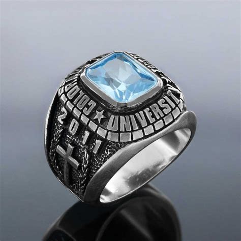 Customizable Class Ring Silver Custom College Ring Signet Etsy