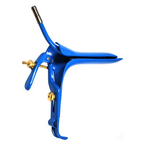 Graves Vaginal Speculum Medium Blue With Smoke Extractor 4” X 1¼” Medex Supply