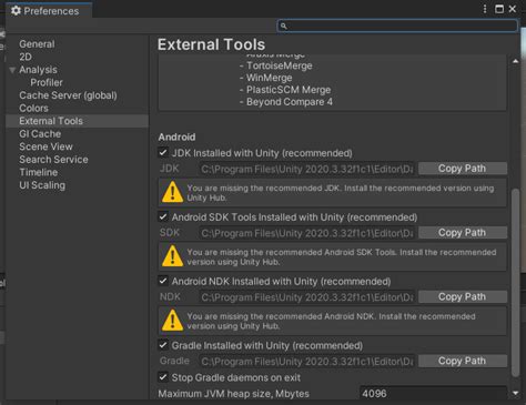 unity防坑指南之android路径缺失jdk、sdk和ndk ndk版本问题（手动安装组件） yansirfuture 博客园
