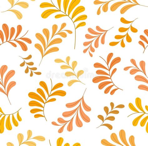 Cute Floral Stylish Seamless Pattern Vector Doodle Leaf Background