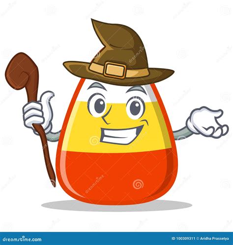 Witch Candy Corn Character Cartoon Stock Vector Illustration Of
